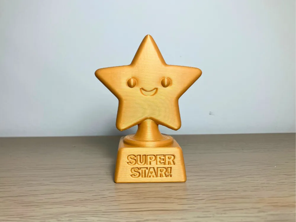 Cute Smiling Star Trophy – Gift of Encouragement - Free 3D Print Model ...