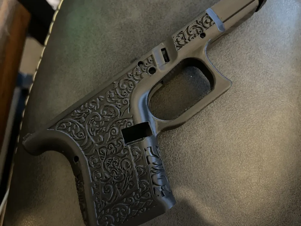 glock 26 frame engraved rose print by Bulma MakerWorld: Download Free ...