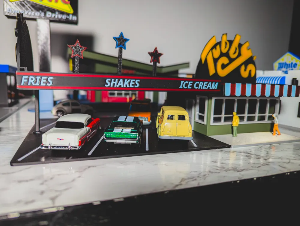 Tubby's Drive-In Model Set - 1:64 Scale by LAYRLAB MakerWorld: Download ...