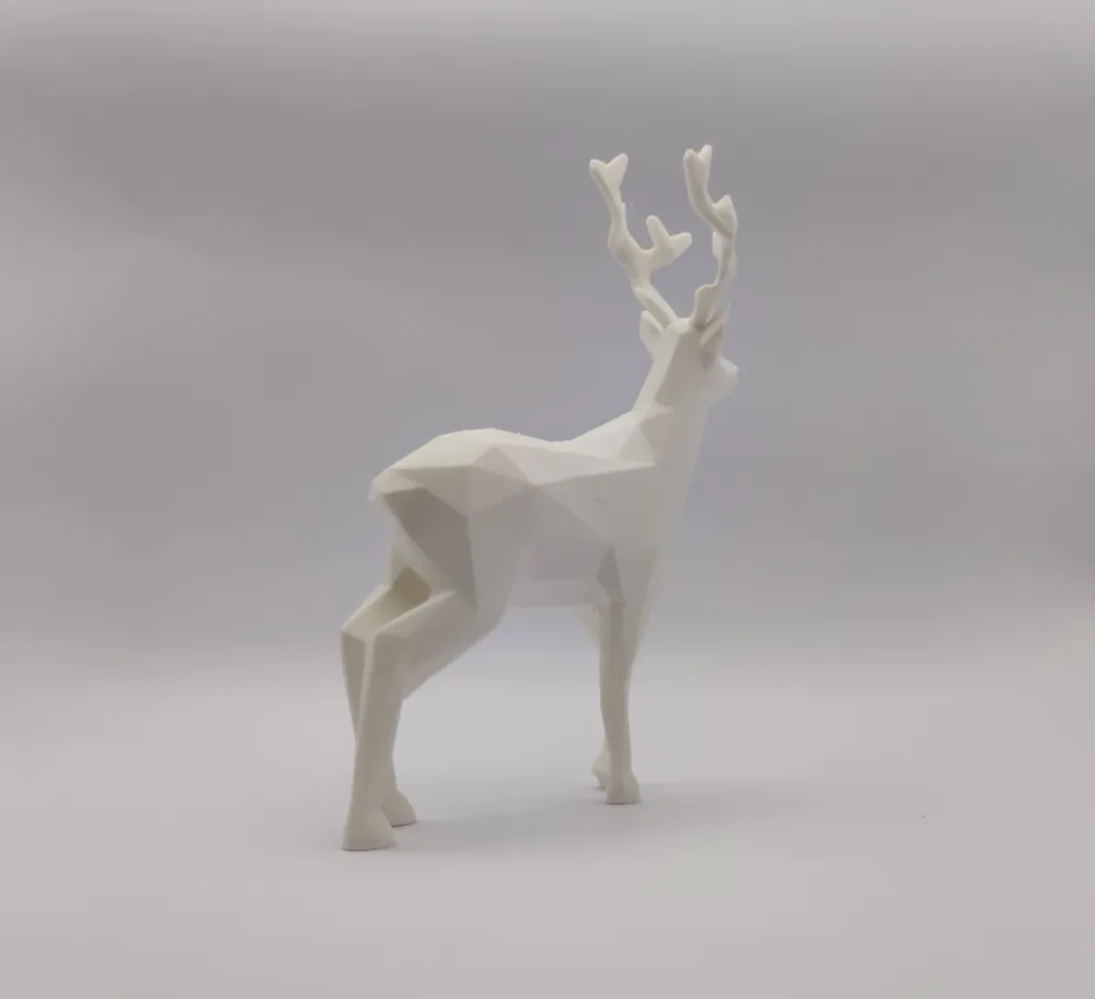 Low-Poly Reindeer [ + base ] - Free 3D Print Model - MakerWorld