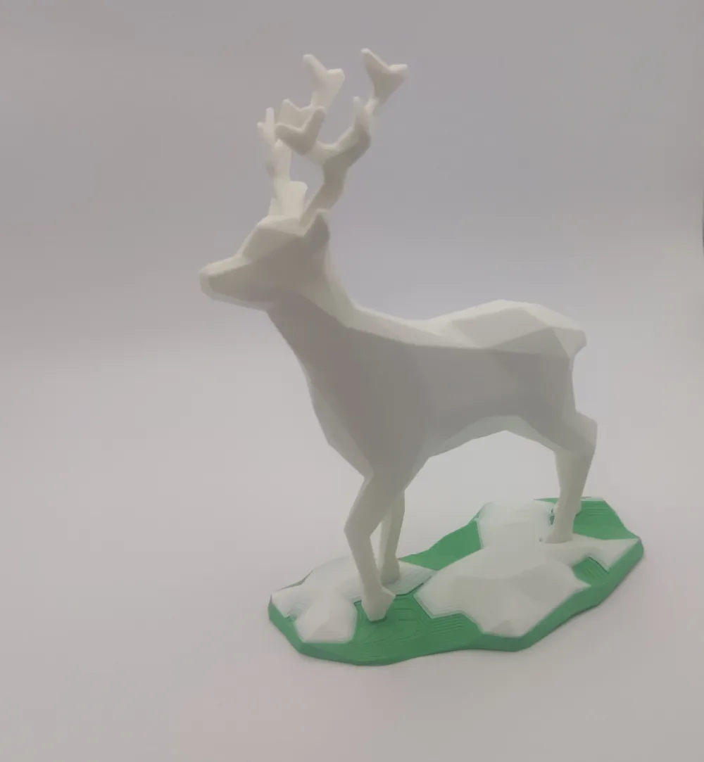 Low-Poly Reindeer [ + base ] - Free 3D Print Model - MakerWorld
