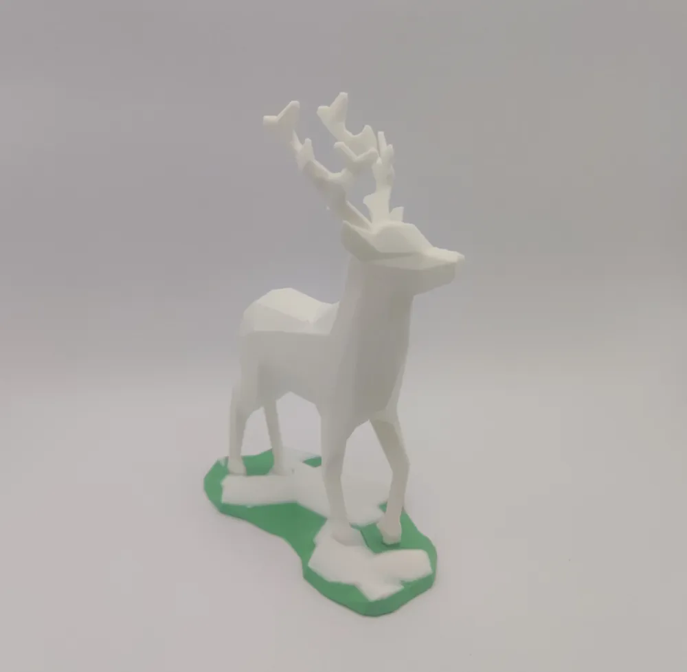 Low-Poly Reindeer [ + base ] - Free 3D Print Model - MakerWorld