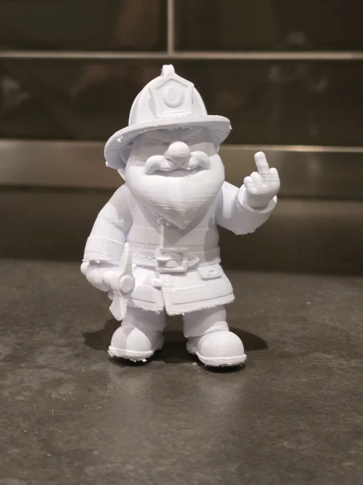 Rude Firefighter Gnome Middle Finger Figurine Art - Free 3D Print Model ...