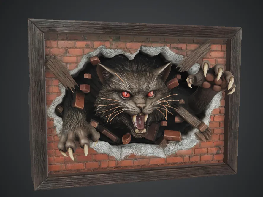 Book Nook Cat Monster - Free 3D Print Model - MakerWorld