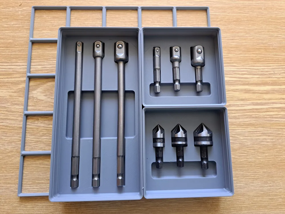 Gridfinity Short 1/4 Hex Convert Adapter Holder 4u by Pepe_Lopez ...