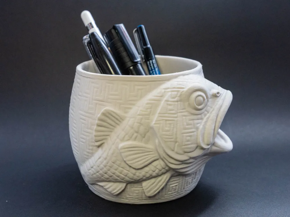 Bass fish Pen Holder Desk Organizer planter by Sebo3D MakerWorld ...