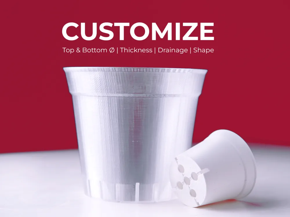 Parametric Nursery Pot | Liner Pot Customizer - Free 3D Print Model ...