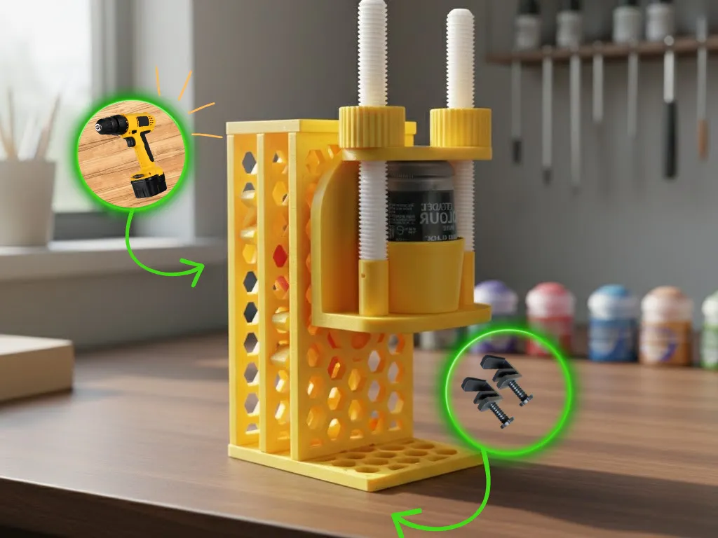 Paint mixer + adapter + fixer - Free 3D Print Model - MakerWorld