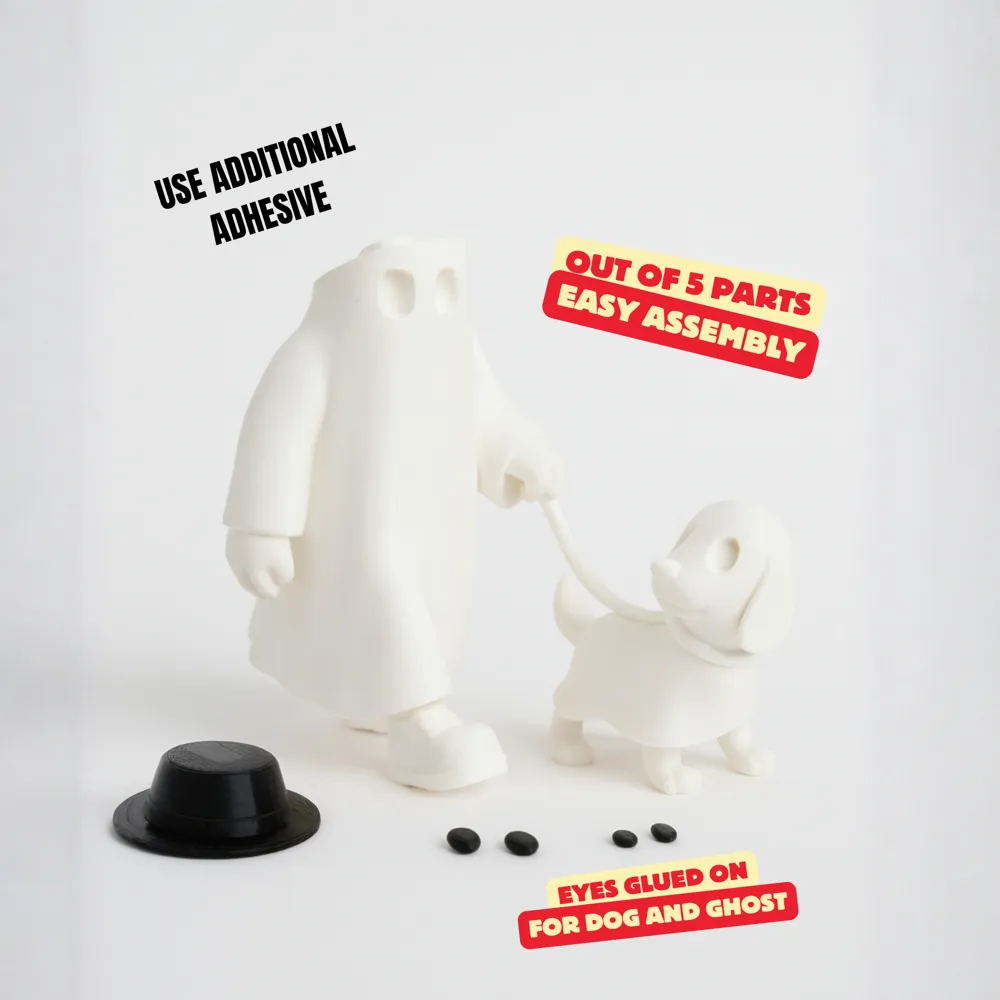 GHOST WITH DOG (DANIEL) - WALKING GHOST - Free 3D Print Model - MakerWorld