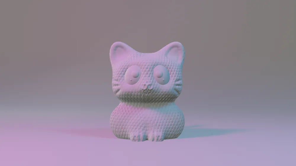 Cute Textured Cat by braga3dprint - MakerWorld
