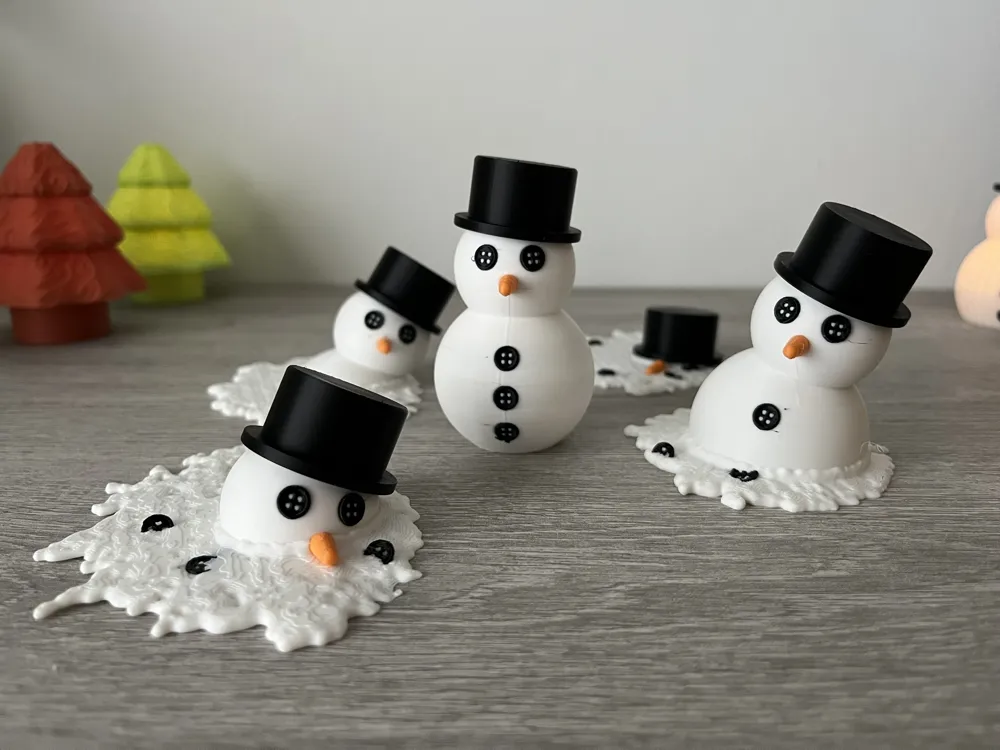 Snowmen in Trouble - Melted Snowmen - Free 3D Print Model - MakerWorld