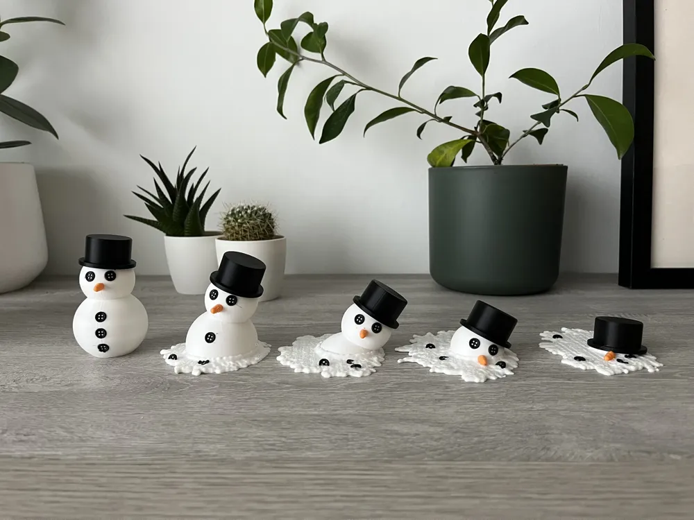 Snowmen in Trouble - Melted Snowmen - Free 3D Print Model - MakerWorld