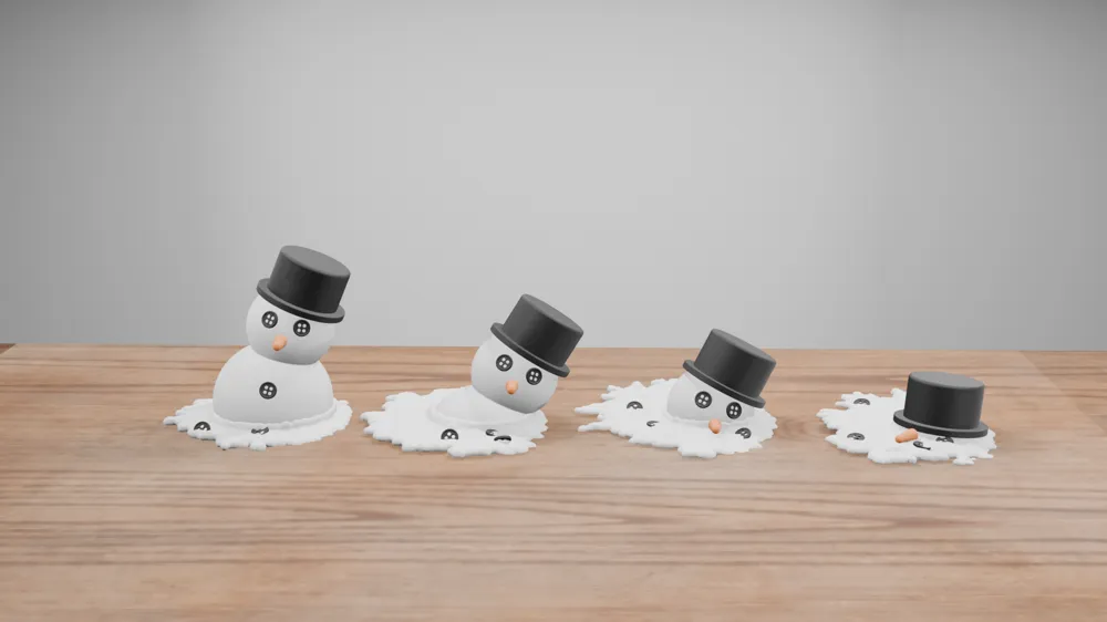 Snowmen in Trouble - Melted Snowmen - Free 3D Print Model - MakerWorld