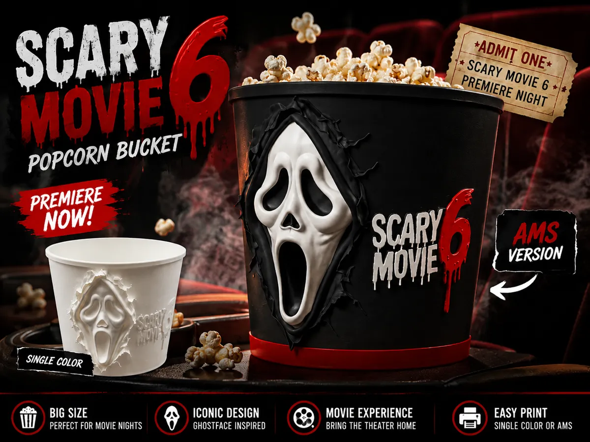 Scary Movie 6 Popcorn Bucket - Ghostface Edition - Free 3D Print Model ...