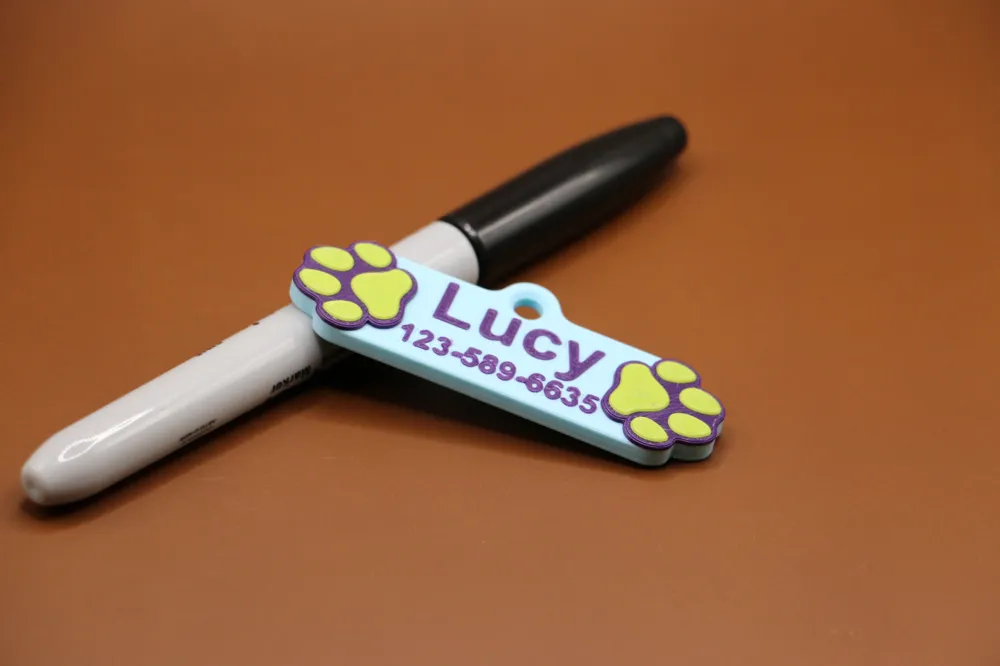 Dog Tag with Customizable Name and Number - Free 3D Print Model ...