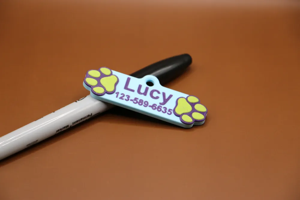 Dog Tag with Customizable Name and Number - Free 3D Print Model ...