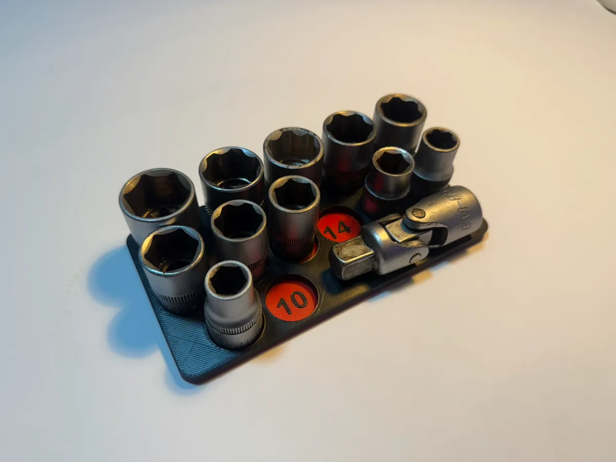 1/2 Inch Socket Organizer - Tray for Tool Storage - Free 3D Print Model ...