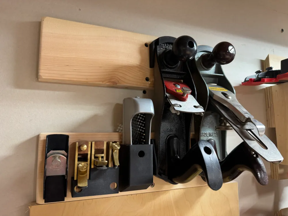 Hand Block Plane and Drywall Rasp Wall Mounts by baldconn - MakerWorld