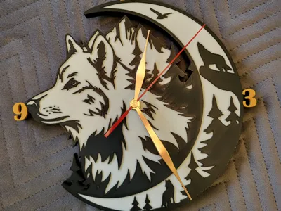 Clock Wolf by Artist3dMakerWorld: Download Free 3D Models
