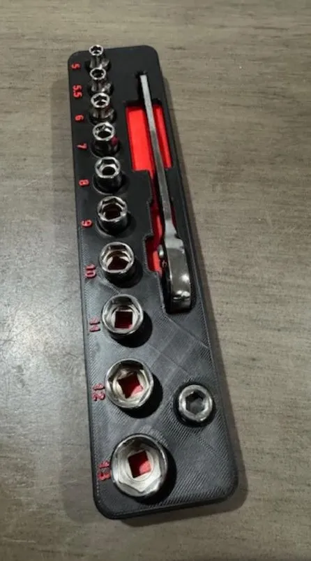 Snap-on low profile metric socket set tray - Free 3D Print Model ...