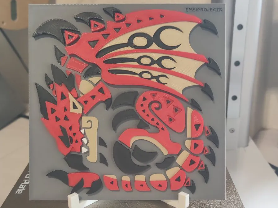 Placa de Rathalos de Monster Hunter por Darkemsi - MakerWorld