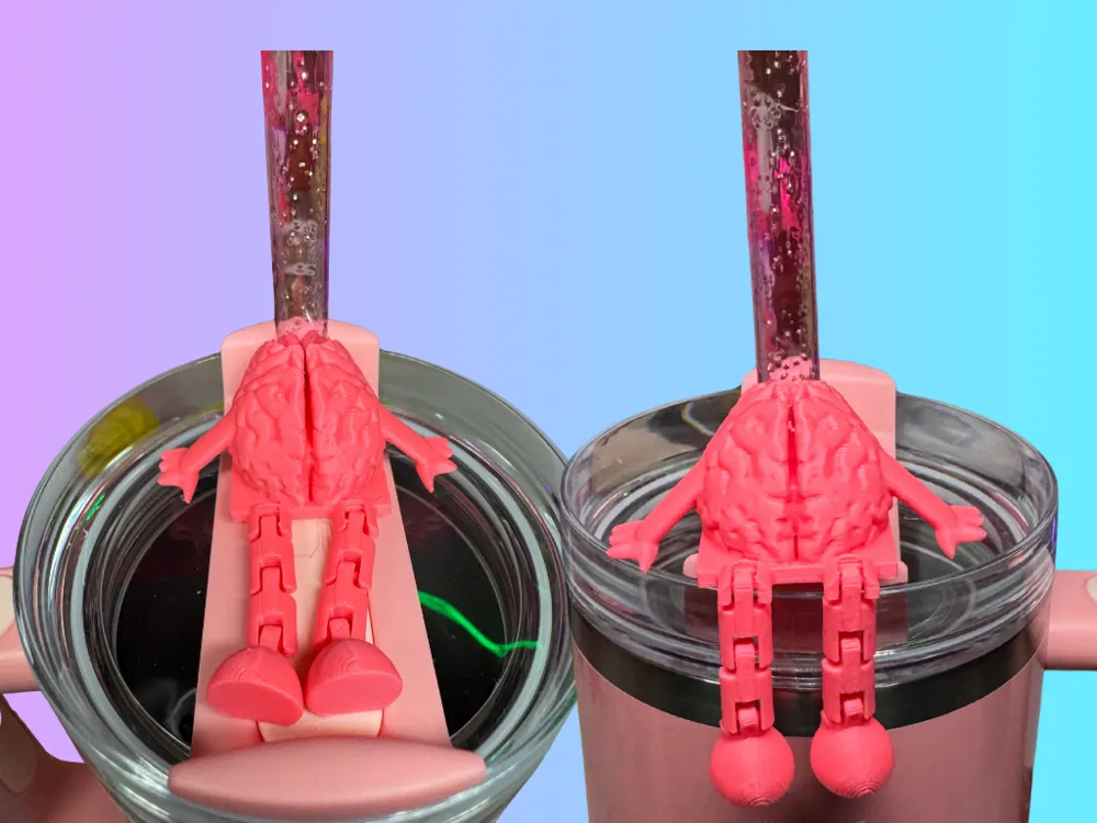 Articulated Brain Buddy Straw Topper by Wachtel's Whatnots MakerWorld ...