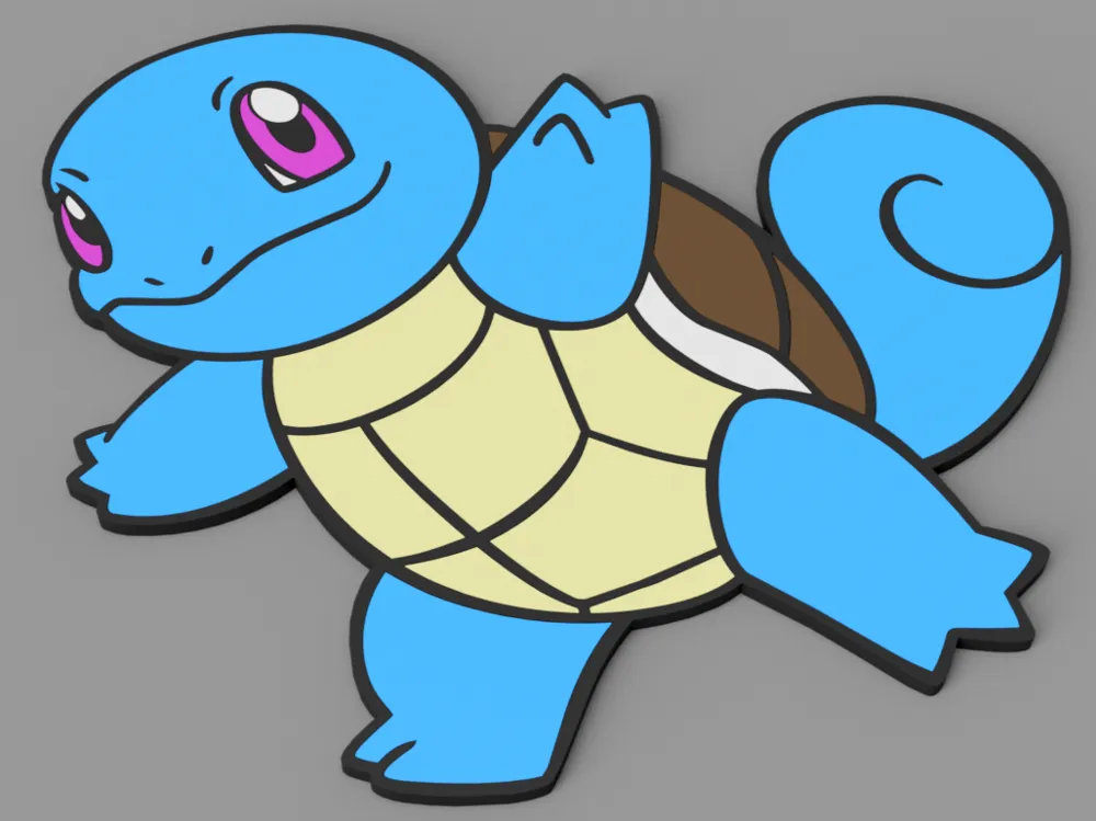 Squirtle Coaster (NO AMS) - Free 3D Print Model - MakerWorld