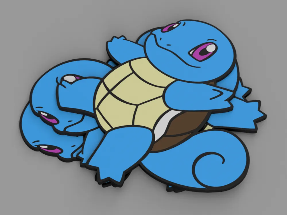 Squirtle Coaster (NO AMS) - Free 3D Print Model - MakerWorld