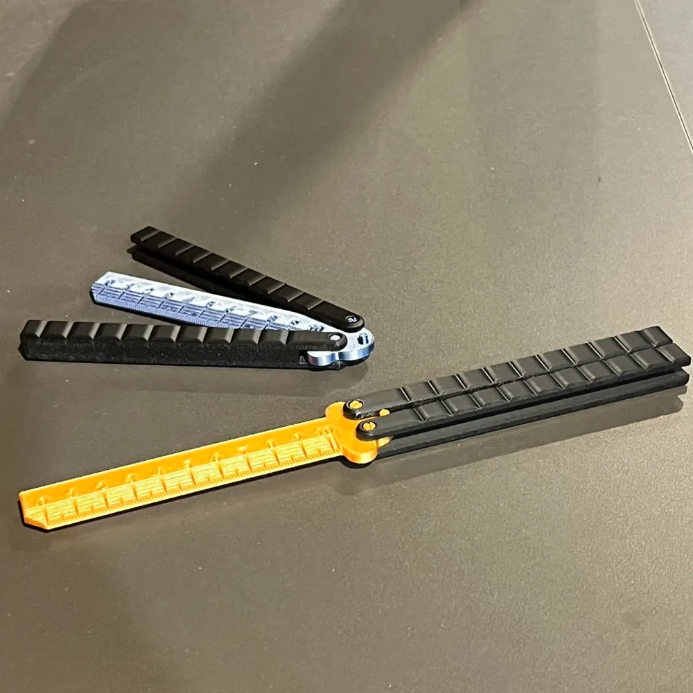 Ruler-Butterfly Knife by AT62 - MakerWorld