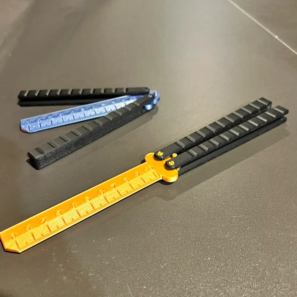 Ruler-Butterfly Knife by AT62 - MakerWorld