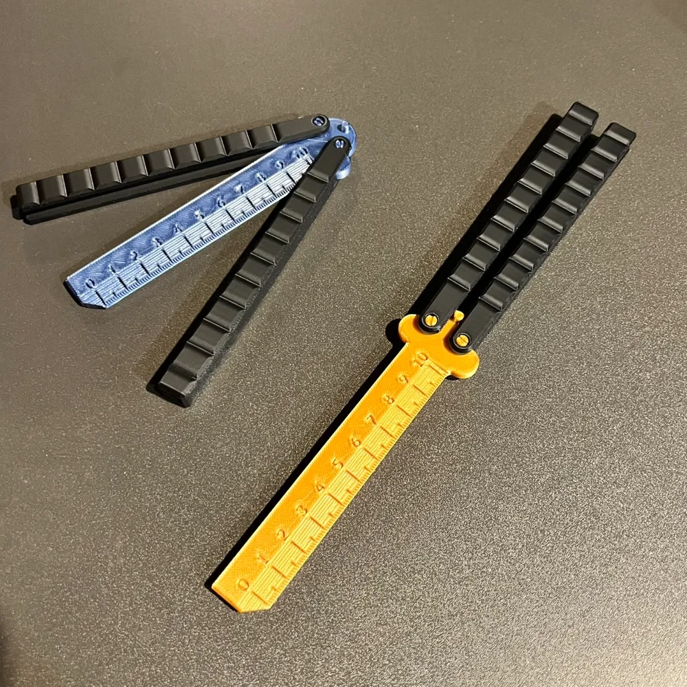 Ruler-Butterfly Knife by AT62 - MakerWorld