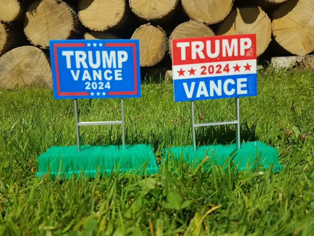 Trump Miniature Political Yard Signs - Free 3D Print Model - MakerWorld