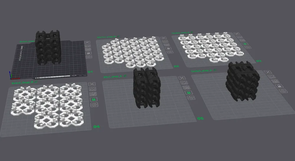 Multiboard DS Snaps Stacked - Single, Double, Quad by HB - MakerWorld
