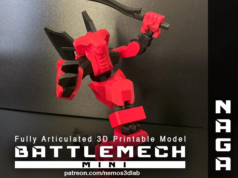 BattleMech Mini - Naga by Nemo's 3D Lab MakerWorld: Download Free 3D Models