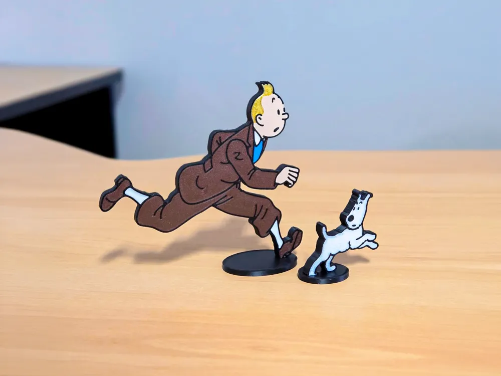 The Adventures of Tintin: Classic Silhouette Art - Free 3D Print Model ...