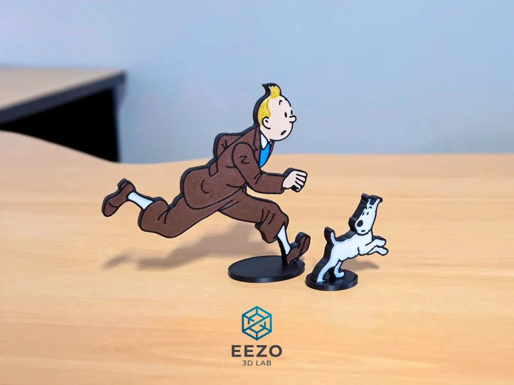 The Adventures of Tintin: Classic Silhouette Art - Free 3D Print Model ...