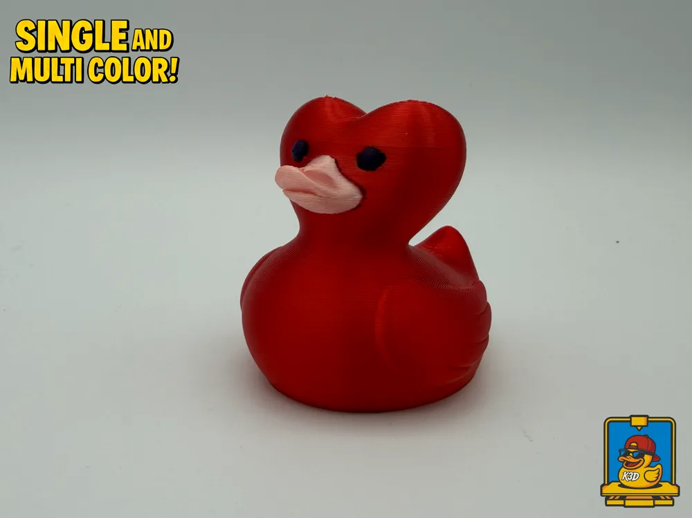 Valentine's Heart Duck - Free 3D Print Model - MakerWorld