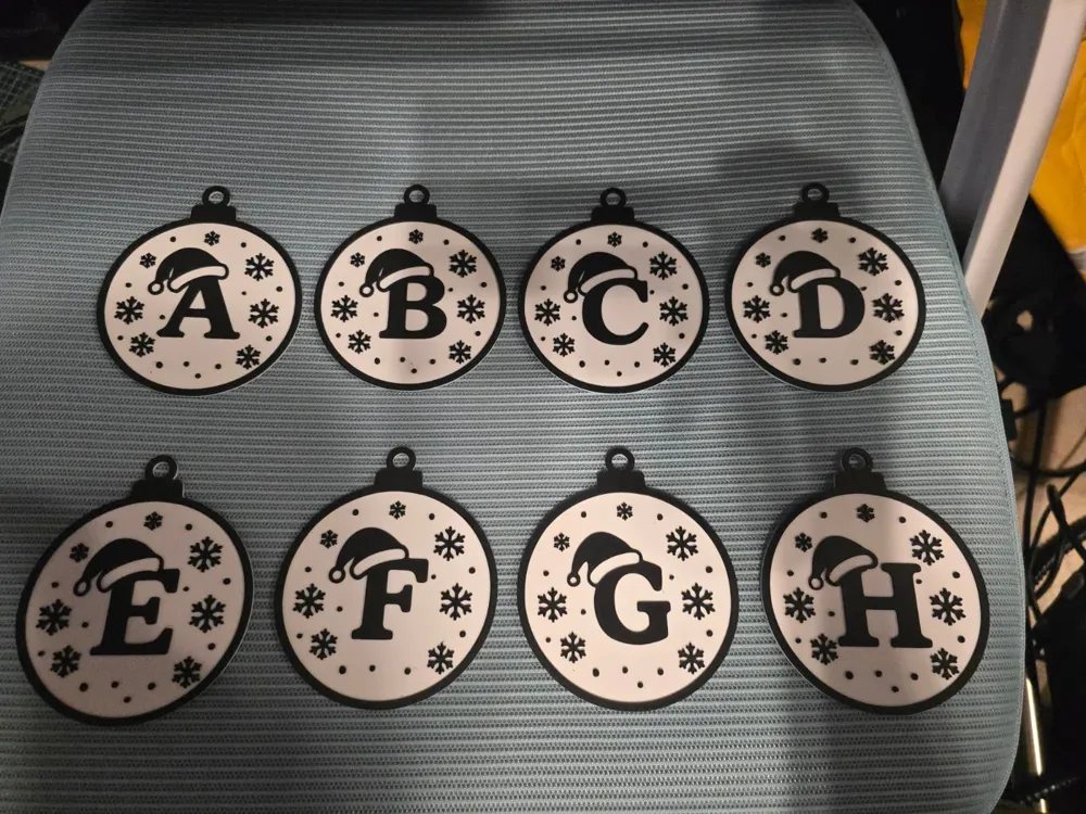 2D - Christmas Ornaments Letters A-Z Alphabet - Free 3D Print Model ...