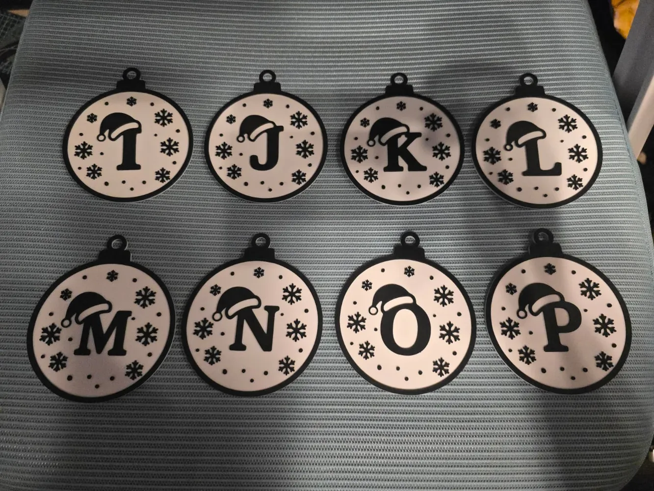 2D - Christmas Ornaments Letters A-Z Alphabet - Free 3D Print Model ...