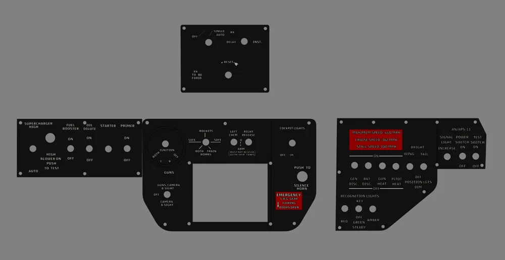 P51 Mustang Flight Simulation Panels - Free 3D Print Model - MakerWorld