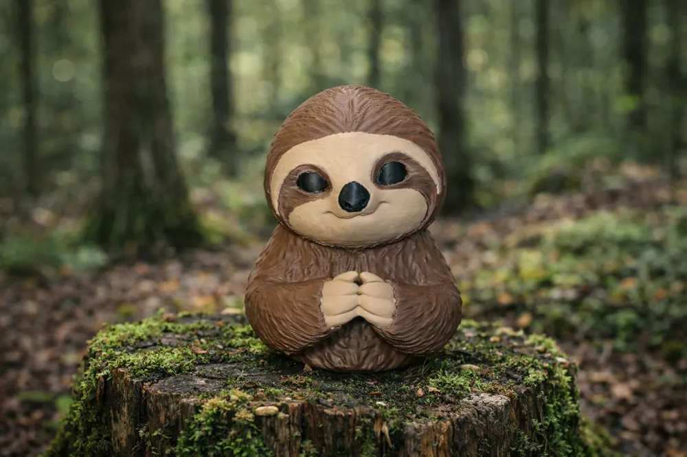 Cute Sloth Figurine - Free 3D Print Model - MakerWorld