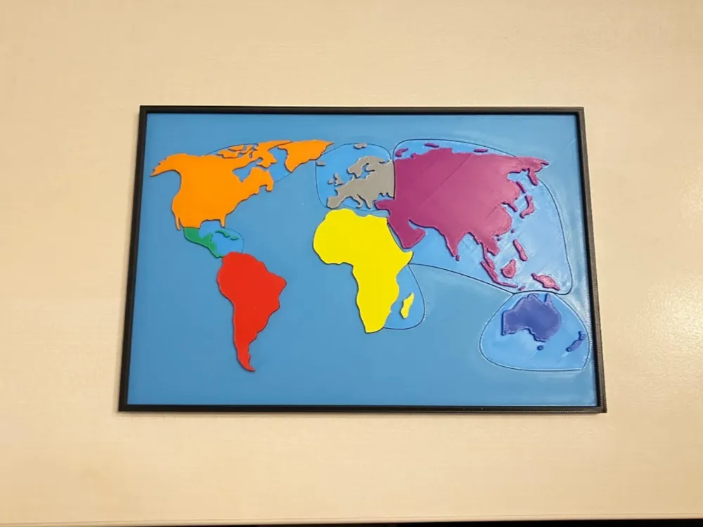 World Map Kids Puzzle - Educational World Map Puzzle by Woina - MakerWorld