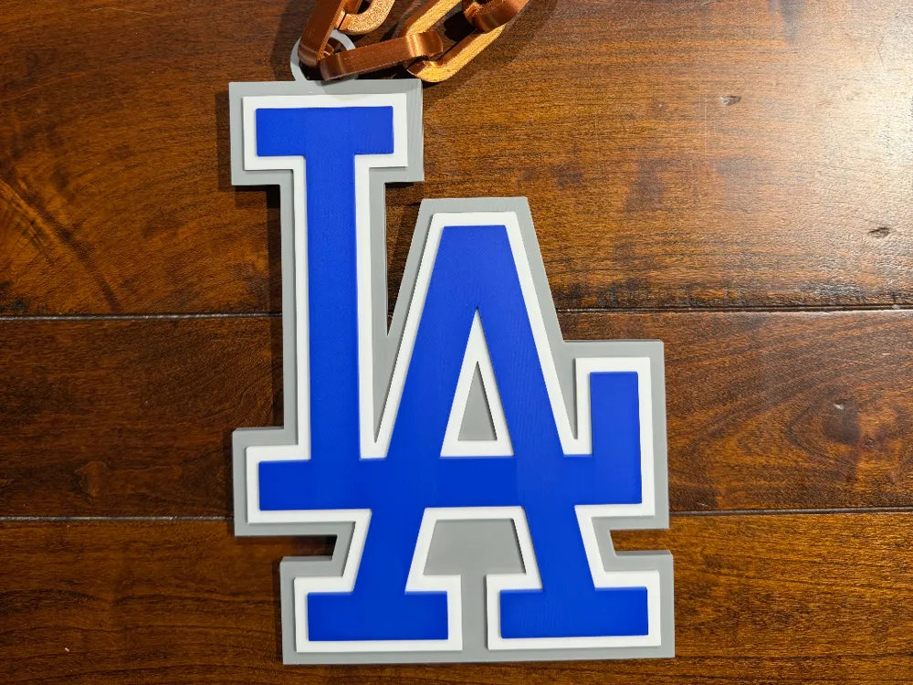Los Angeles Dodgers Oversized Necklace Logo - Free 3D Print Model ...