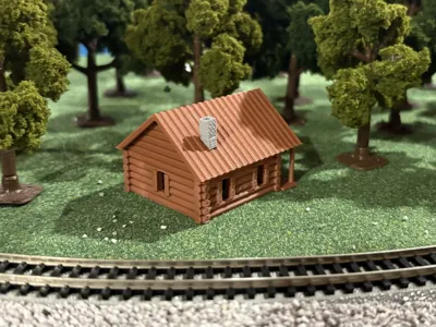 N/HO Scale Log Cabin - Free 3D Print Model - MakerWorld