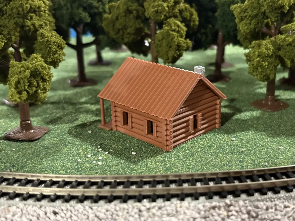 N/HO Scale Log Cabin - Free 3D Print Model - MakerWorld