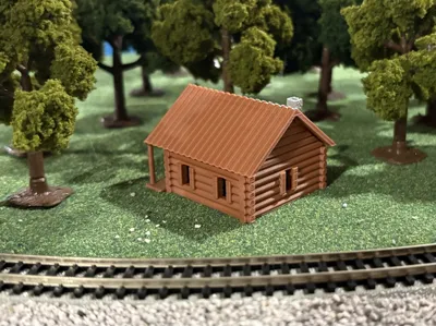N/HO Scale Log Cabin - Free 3D Print Model - MakerWorld