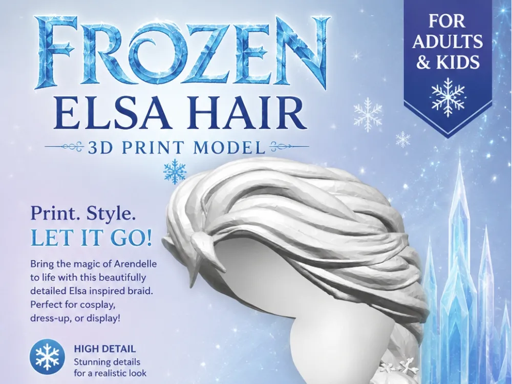FROZEN Elsa Hair 1:1 - Free 3D Print Model - MakerWorld