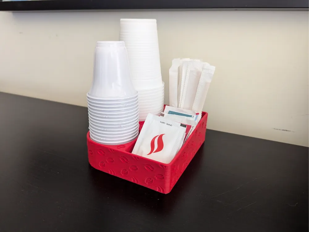 Modern Coffee Cup Sugar and Stirrer Organizer by plaslinger - MakerWorld