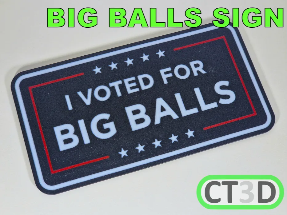 I Voted For Big Balls Sign by Chris1974 - MakerWorld
