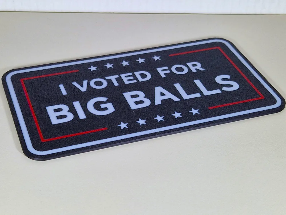 I Voted For Big Balls Sign by Chris1974 - MakerWorld
